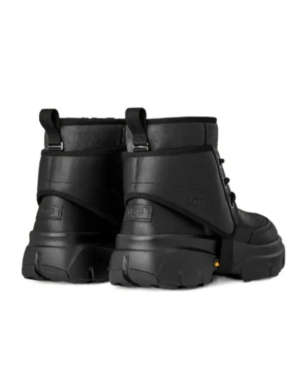 UGG Round Toe Platform Ankle Boots With Pull-tab Detail - Black