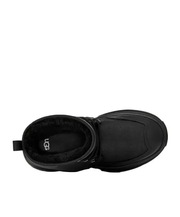 UGG Round Toe Platform Ankle Boots With Pull-tab Detail - Black