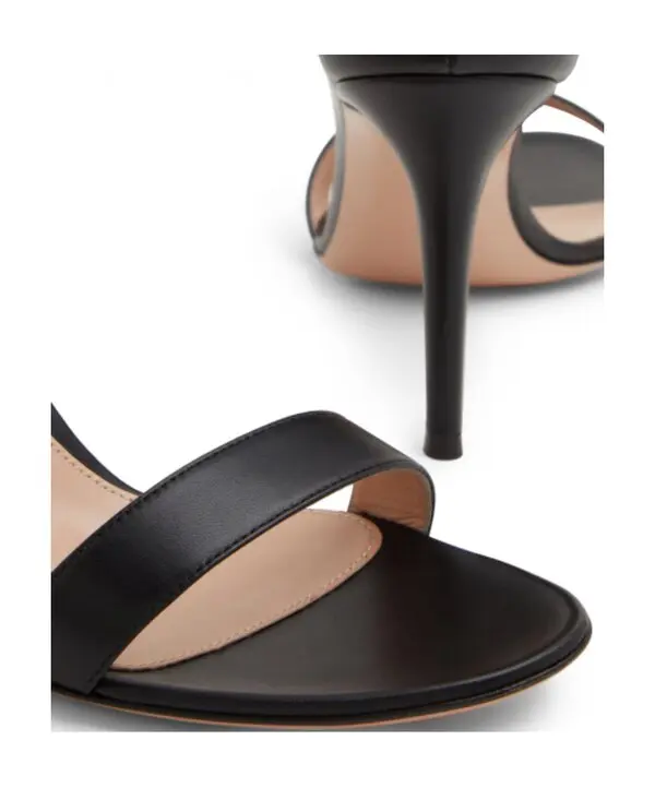 GIANVITO ROSSI Portofino Buckle Heeled Sandals - Black