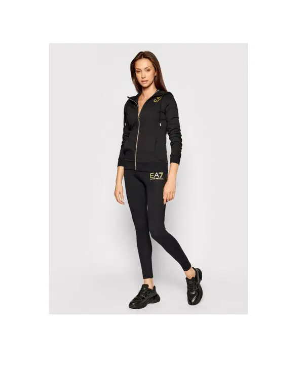 Emporio Armani Logo Zip-up Hooded Jacket - Black