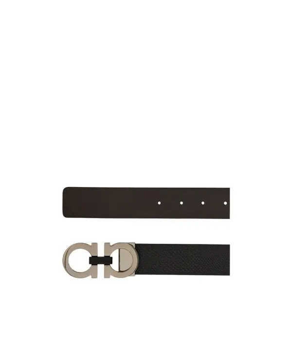 FERRAGAMO Gancio Buckle Belt - Black/brown