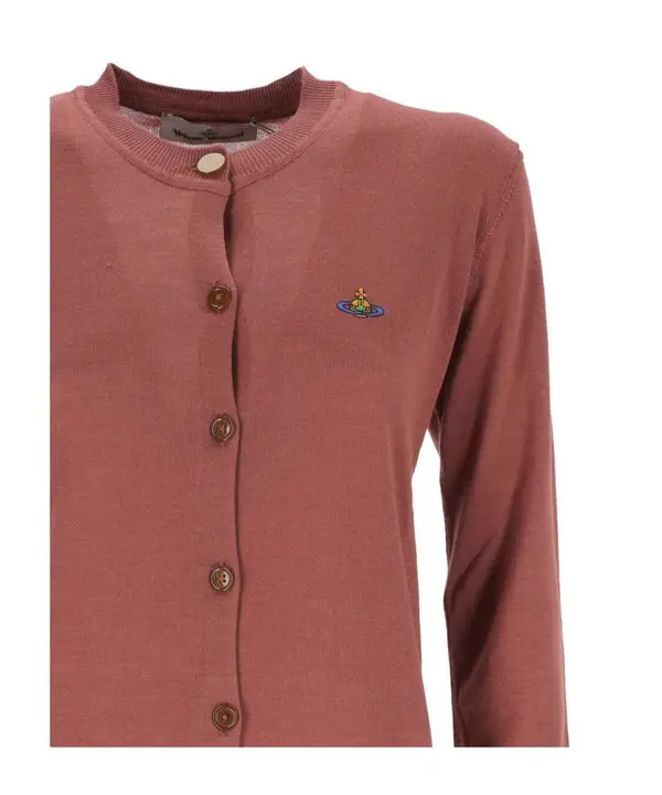 VIVIENNE WESTWOOD Logo Embroidered Knitted Cardigan