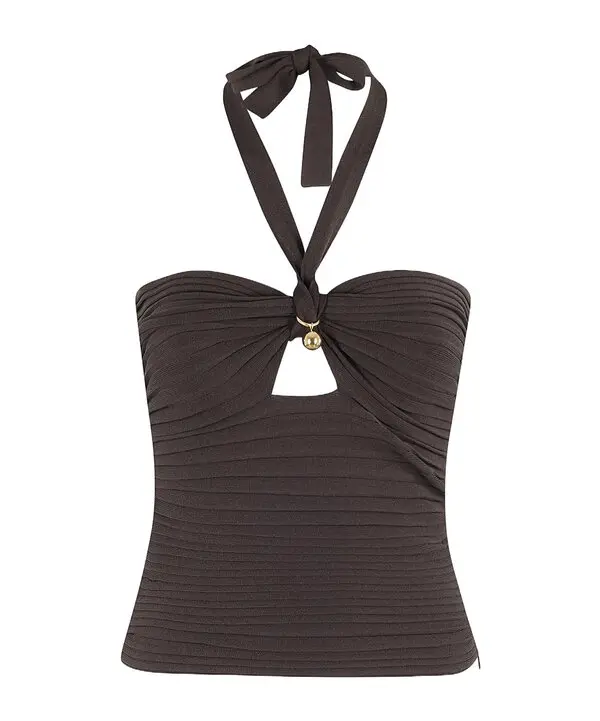Philosophy Di Lorenzo Serafini Halterneck Top With Plissé Effect