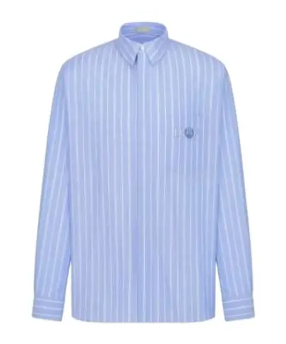 Dior Logo Embroidered Striped Long-sleeve Shirt