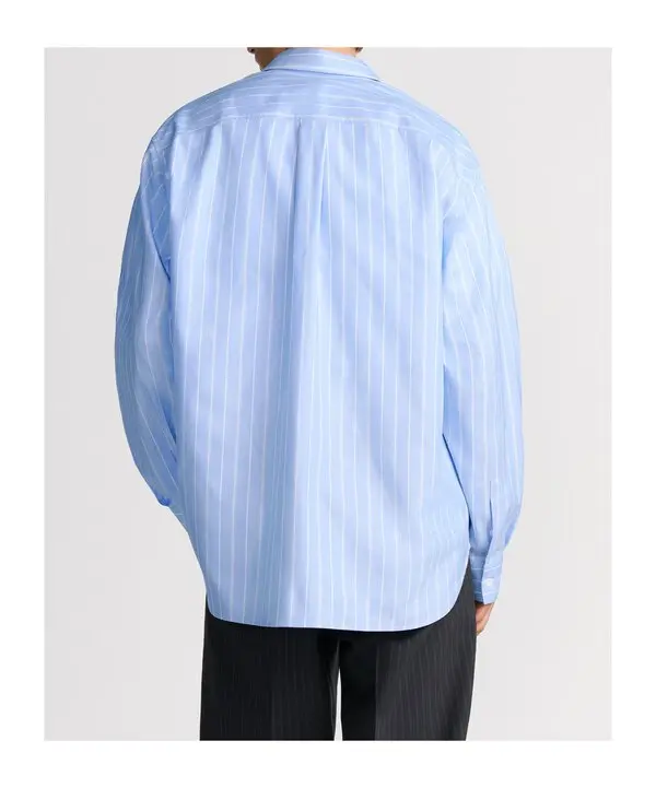 Dior Logo Embroidered Striped Long-sleeved Shirt