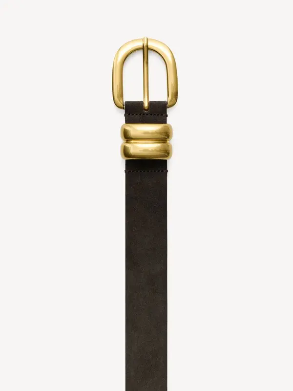 BY MALENE BIRGER Zoira Suede Belt - Coffee Brown