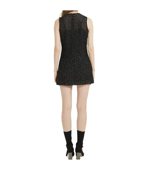 Marissa Chiara Sleeveless Checkered Dress With Button Detail