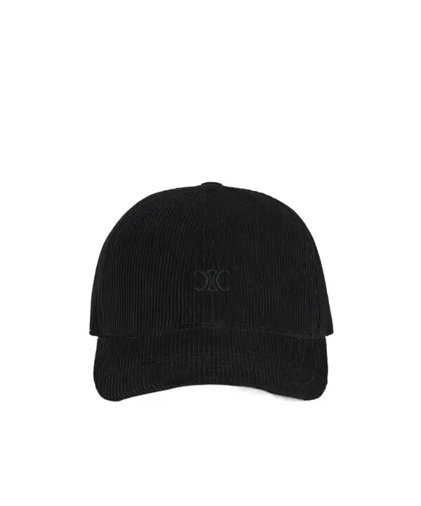 Celine Triomphe Baseball Cap In Cotton - Black