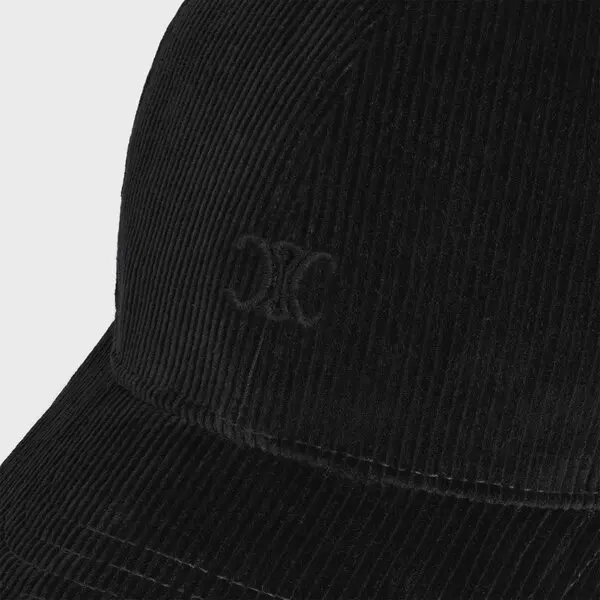 Celine Triomphe Baseball Cap In Cotton - Black