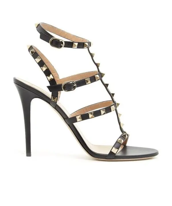 Valentino Garavani Rockstud Open Toe Sandals - Black