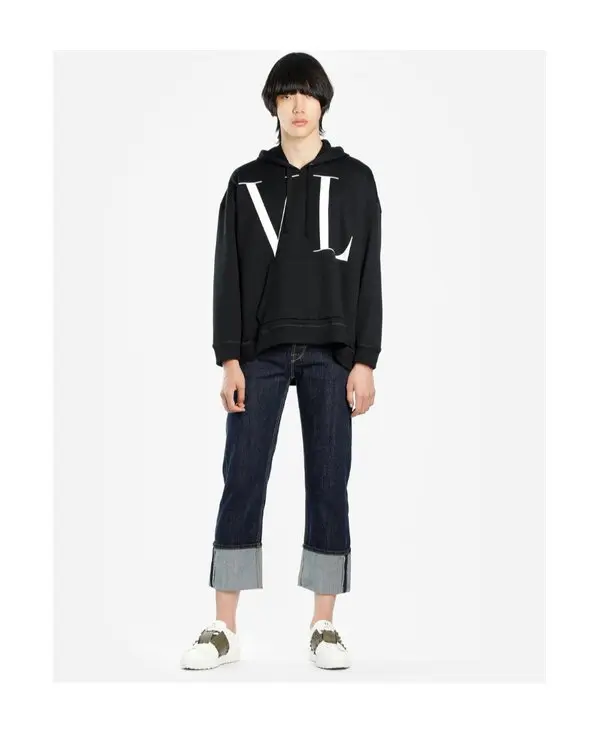 Valentino Garavani Logo Print Hooded Sweater