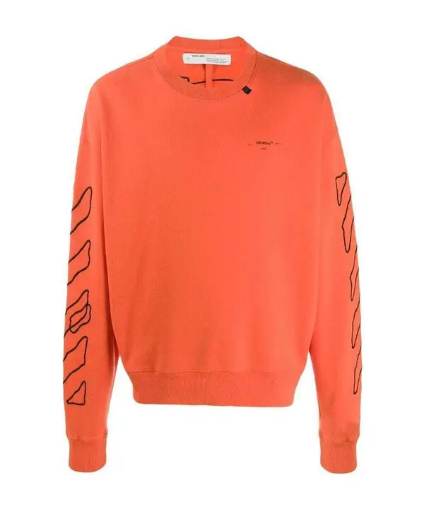 Off-White Abstract Arrow Embroidered Crew Neck Sweater