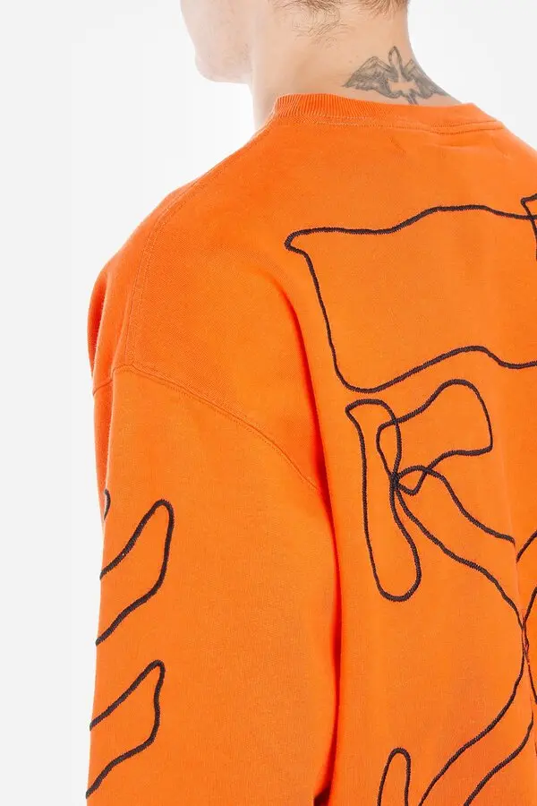 Off-White Abstract Arrow Embroidered Crew Neck Sweater