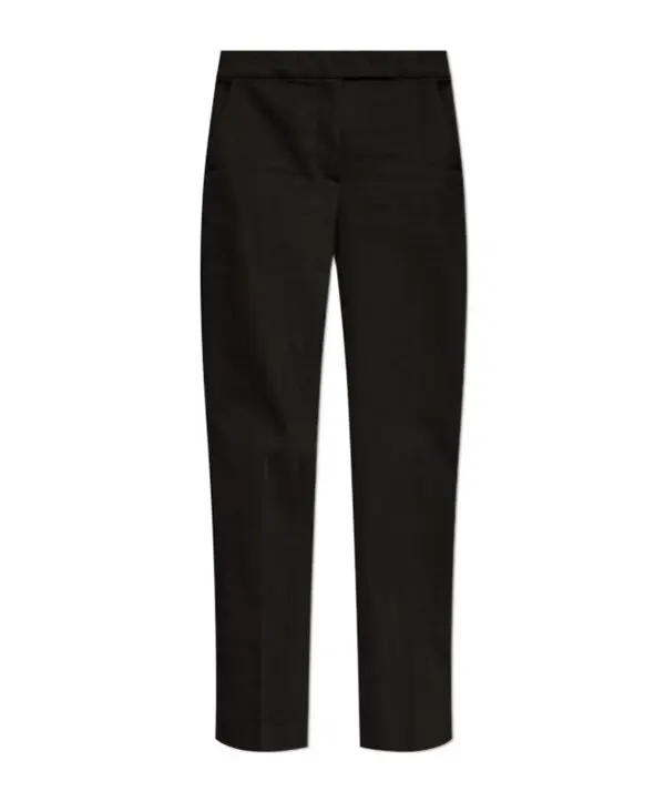 Max Mara Okra Pleat Detailed Cropped Trousers - Black