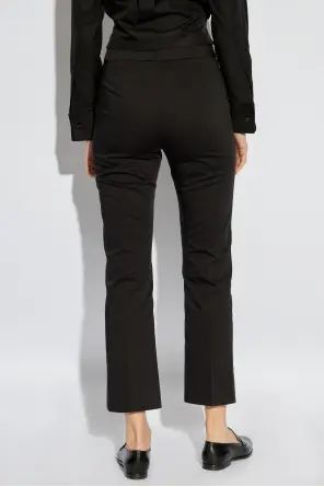 Max Mara Okra Pleat Detailed Cropped Trousers - Black