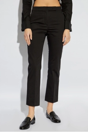 Max Mara Okra Pleat Detailed Cropped Trousers
