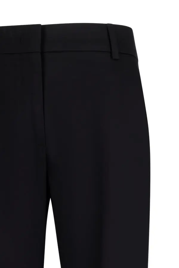 Max Mara Okra Pleat Detailed Cropped Trousers - Black