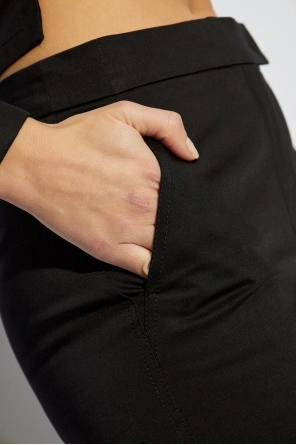 Max Mara Okra Pleat Detailed Cropped Trousers - Black