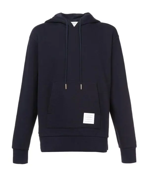 Thom Browne Striped Drawstring Hoodie - Navy