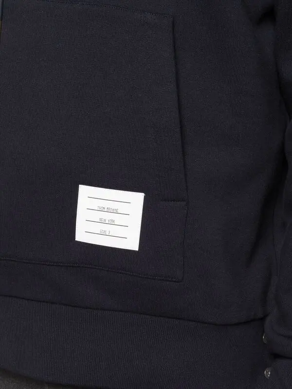 Thom Browne Striped Drawstring Hoodie - Navy