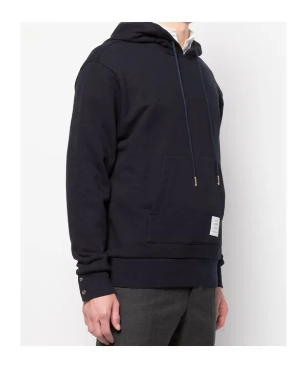 Thom Browne Striped Drawstring Hoodie - Navy