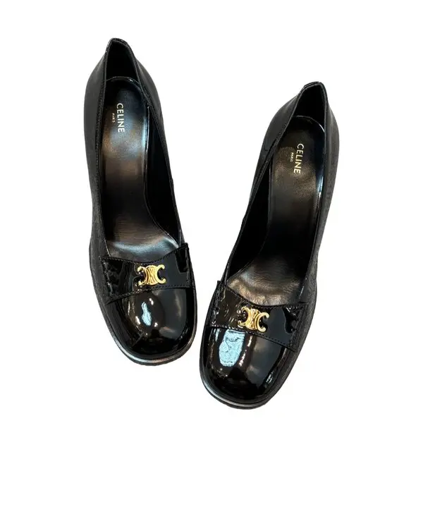 Celine Patent Calfskin Lily Triomphe Pumps