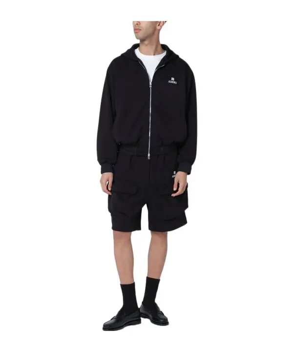 Amiri Cotton Blend Cargo Track Shorts - Black