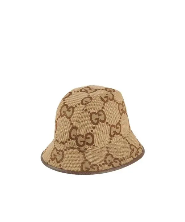 Gucci Gg Supreme Wide Brim Bucket Hat - Brown