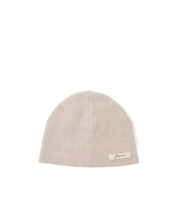 Jacquemus Logo Beanie Hat - Light Beige
