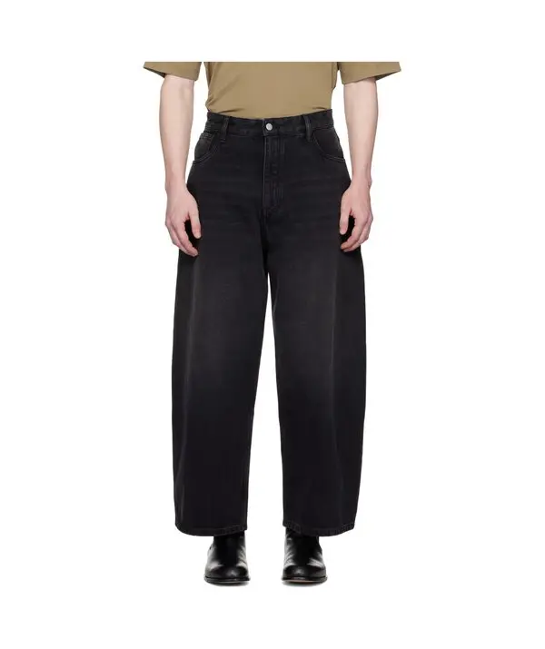 Studio Nicholson Cropped Wide-leg Jeans With Logo Patch