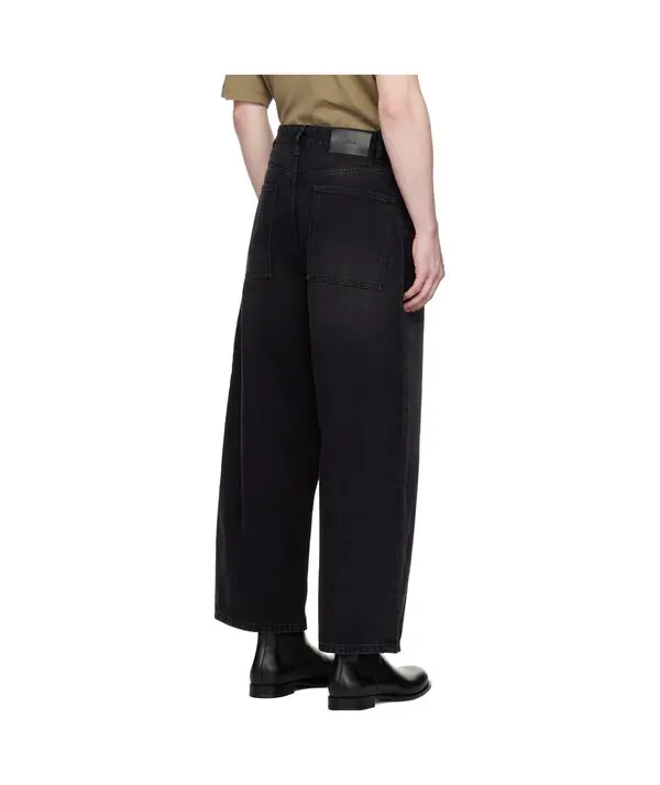 Studio Nicholson Cropped Wide-leg Jeans With Logo Patch