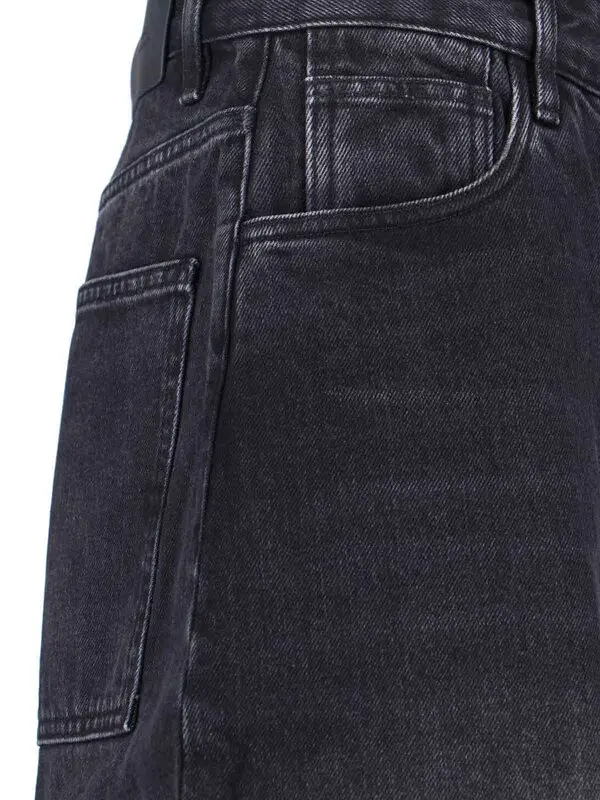 Studio Nicholson Cropped Wide-leg Jeans With Logo Patch