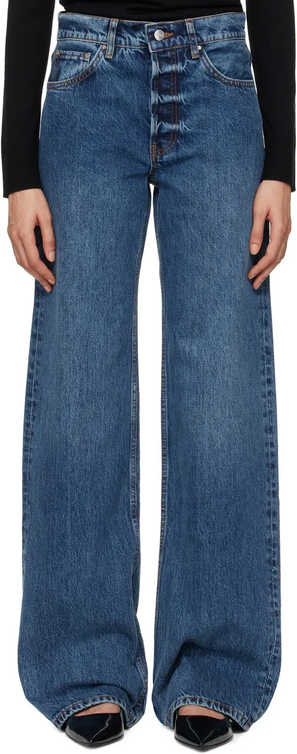 ANINE BING Belt-loop Jeans - Blue
