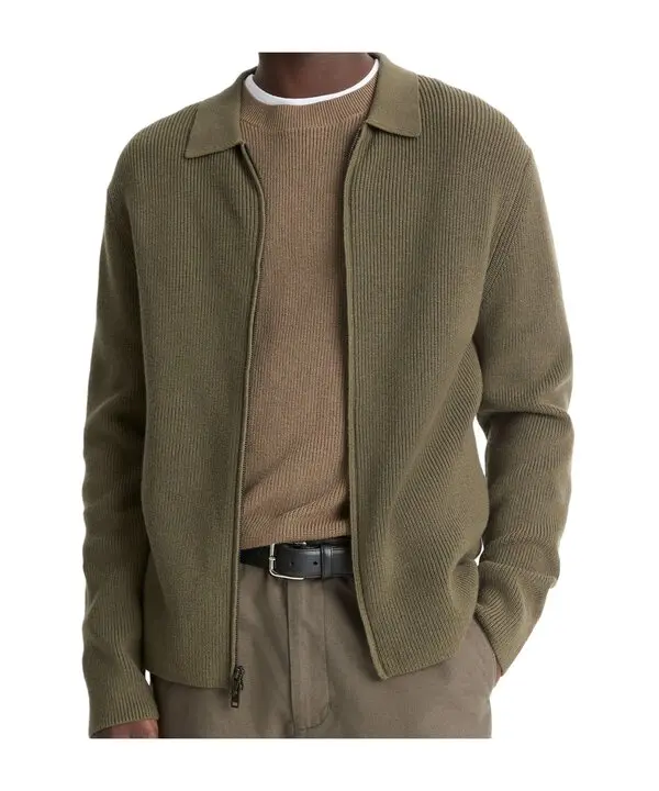 Vince Knit Zip Cardigan - Green
