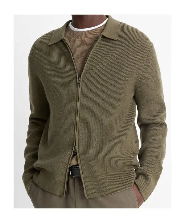 Vince Knit Zip Cardigan - Green