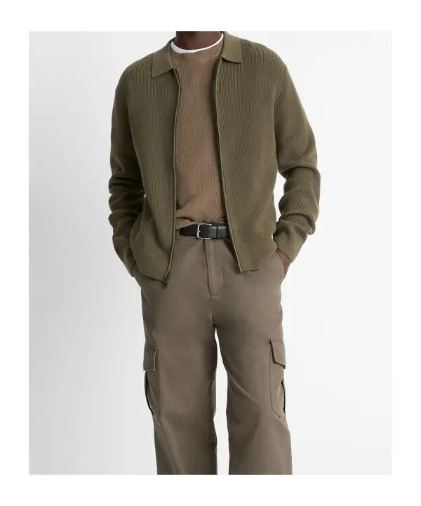 Vince Knit Zip Cardigan - Green