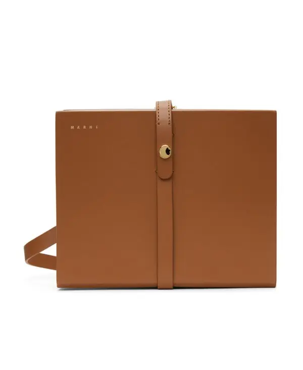 Marni Calf Leather Strapped Clutch Bag