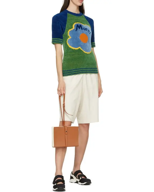 Marni Calf Leather Strapped Clutch Bag