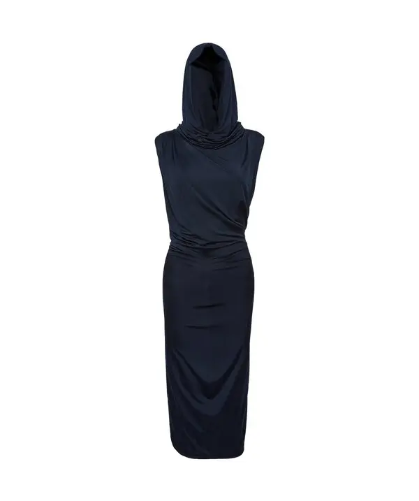 Magda Butrym Sleeveless Hooded Midi Dress - Navy Blue