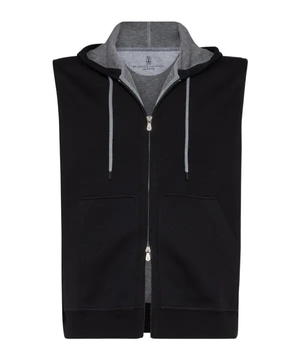 Brunello Cucinelli Sleeveless Drawstring Hoodie