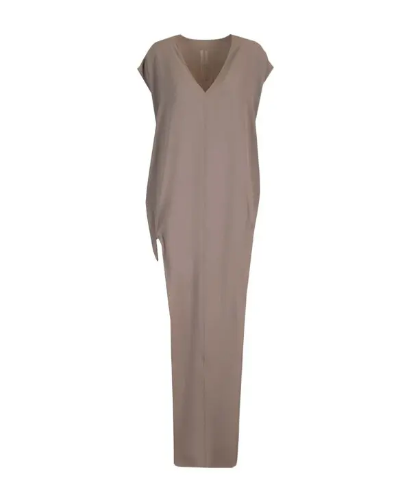Rick Owens V-neck Maxi Dress With Slit