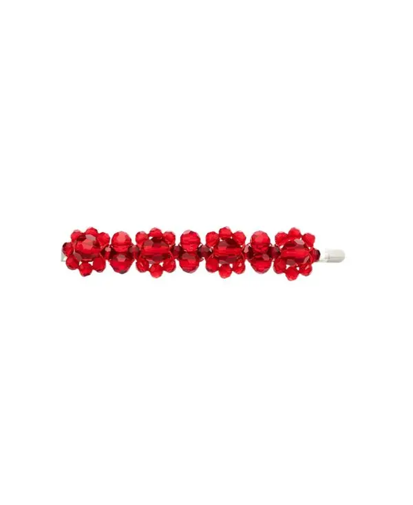 Simone Rocha Embellished Hair Clip - Red
