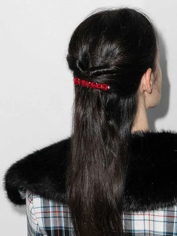 Simone Rocha Embellished Hair Clip - Red