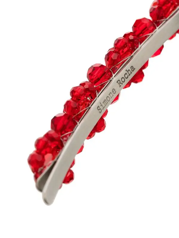 Simone Rocha Embellished Hair Clip - Red