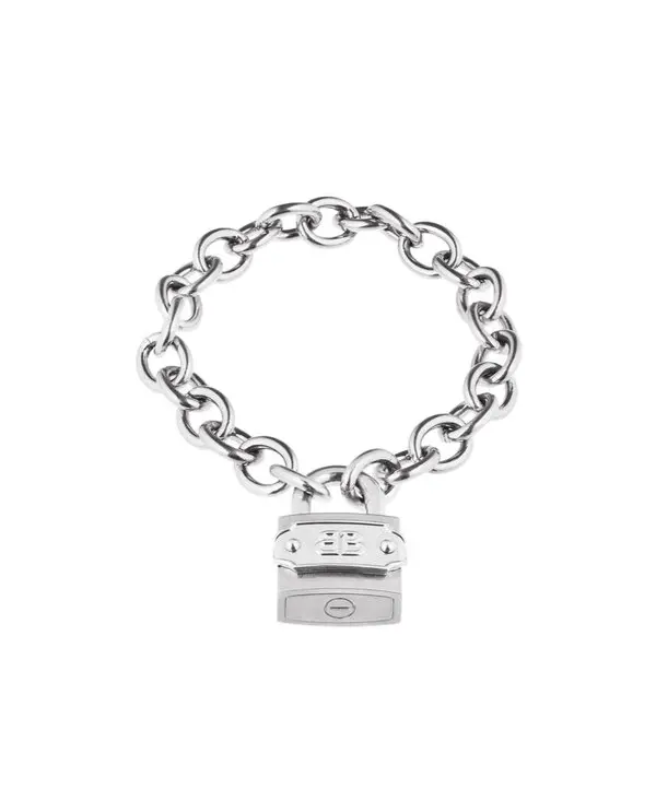 Balenciaga Bb Padlock Bracelet - Silver