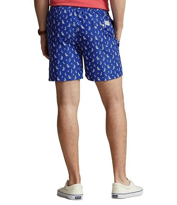 Ralph Lauren Traveler Swim Shorts With Sailboat Print - Blue