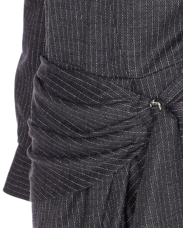 Isabel Marant Étoile Pinstripe Long Sleeve Draped Dress