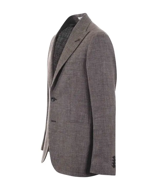 Tagliatore Peak Lapel Deconstructed Jacket - Black