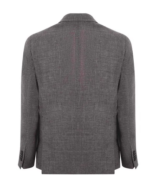 Tagliatore Peak Lapel Deconstructed Jacket - Black