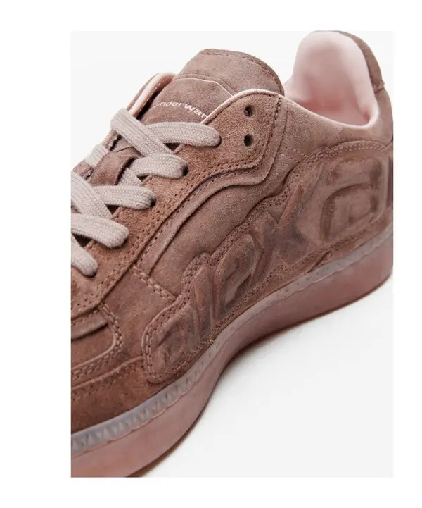 Alexander Wang Logo-embossed Suede Sneakers - Pink